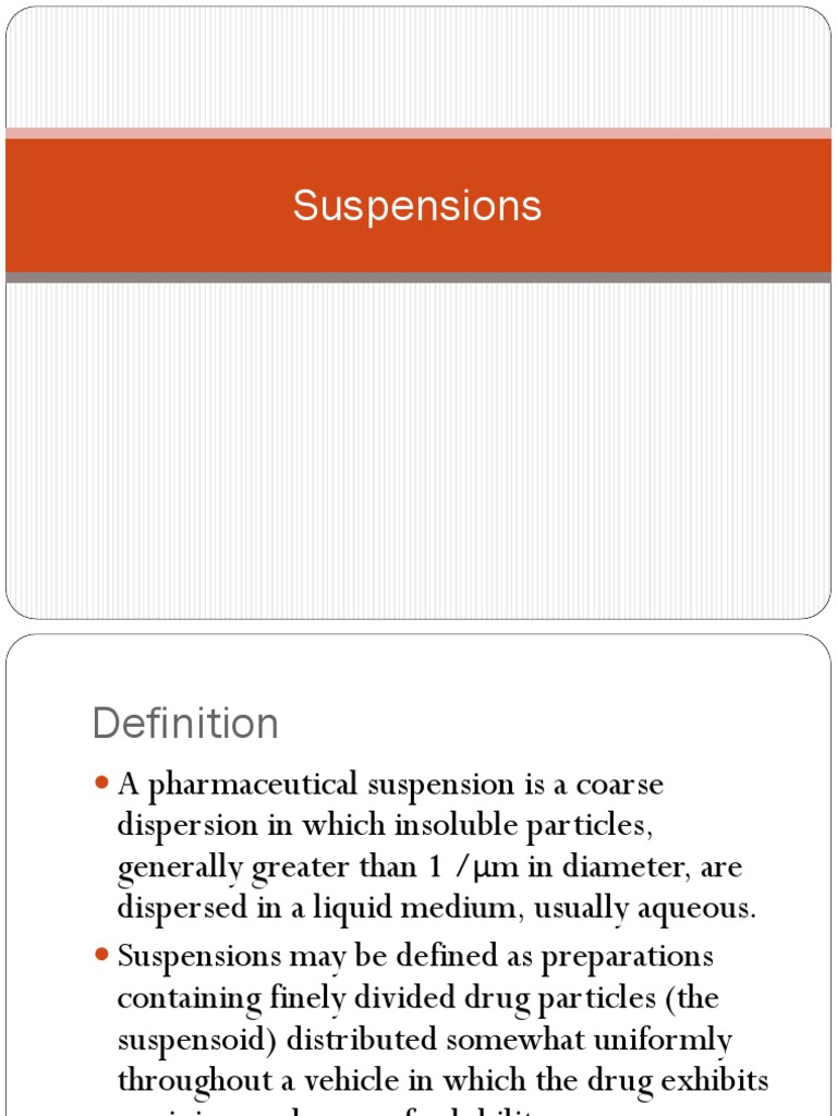 Suspensions | PDF | Colloid | Suspension (Chemistry)