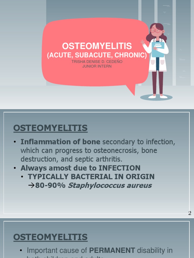 Osteomyelitis: (Acute, Subacute, Chronic) | PDF | Epidemiology | Medicine