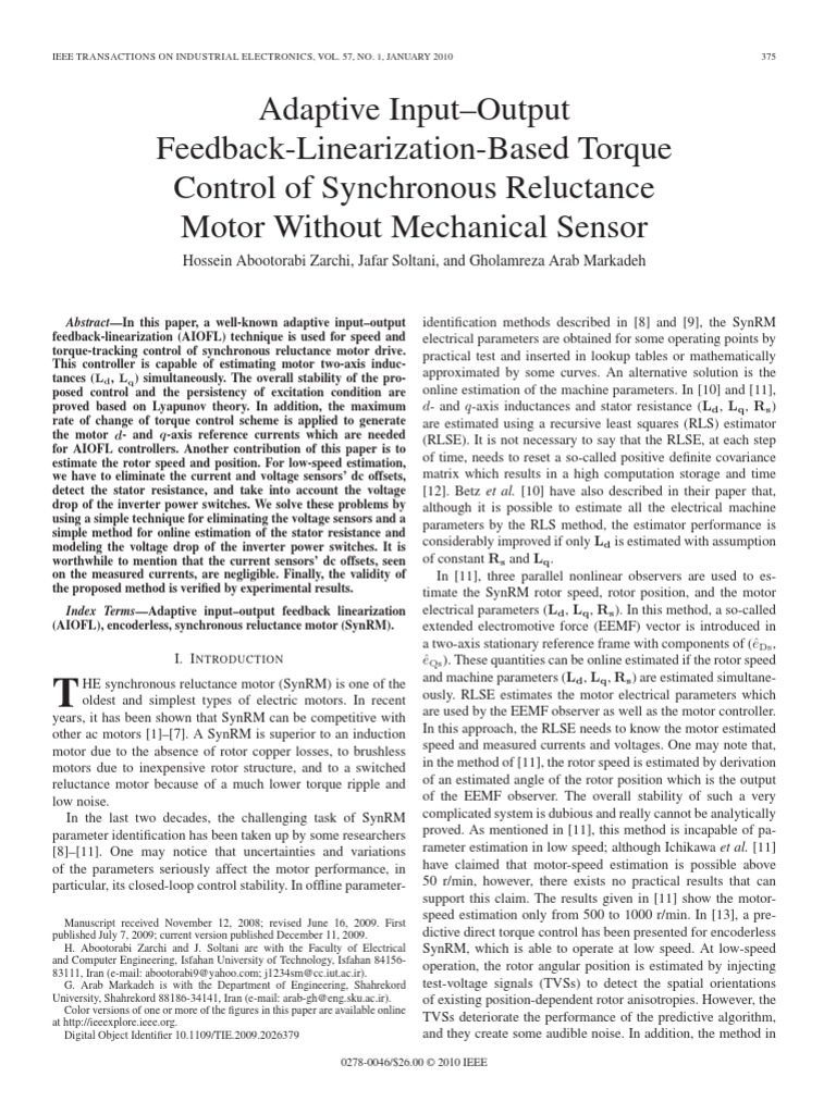 Adaptive Input-Output | PDF | Power Inverter | Control Theory