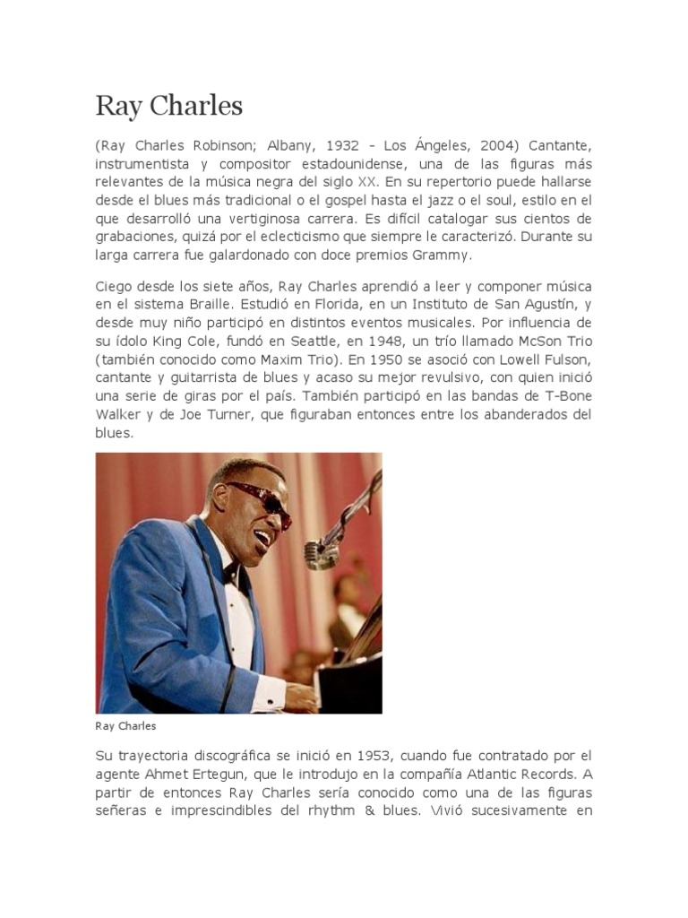 Ray Charles | PDF | Blues | Jazz