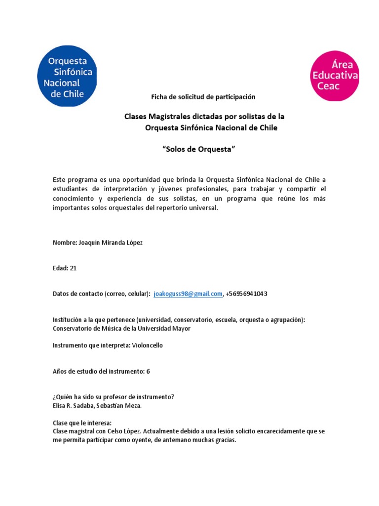 Ficha Master Class | PDF