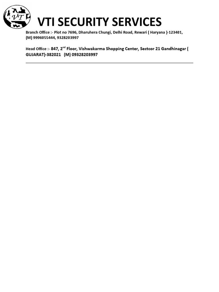 Vti Security Services | PDF