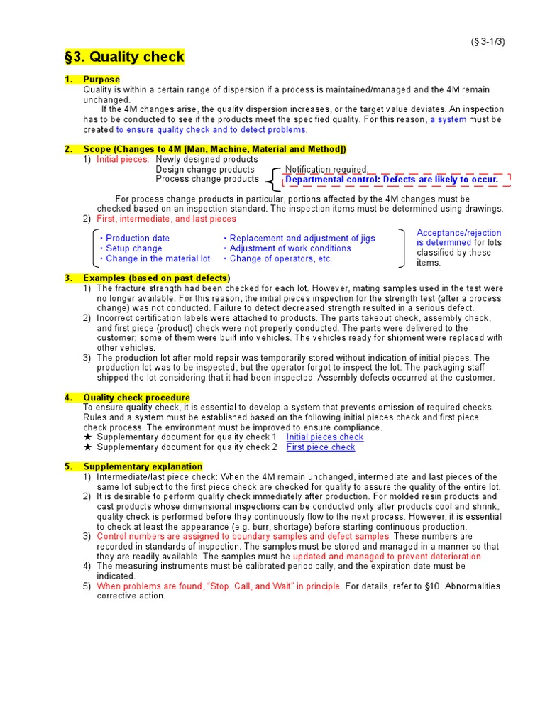 Quality Check 20141031 | PDF | Business