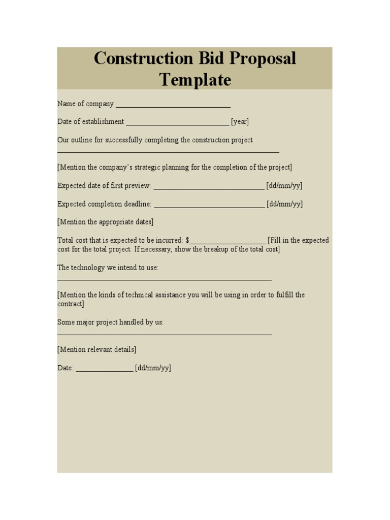 Construction Proposal Template 11 | PDF