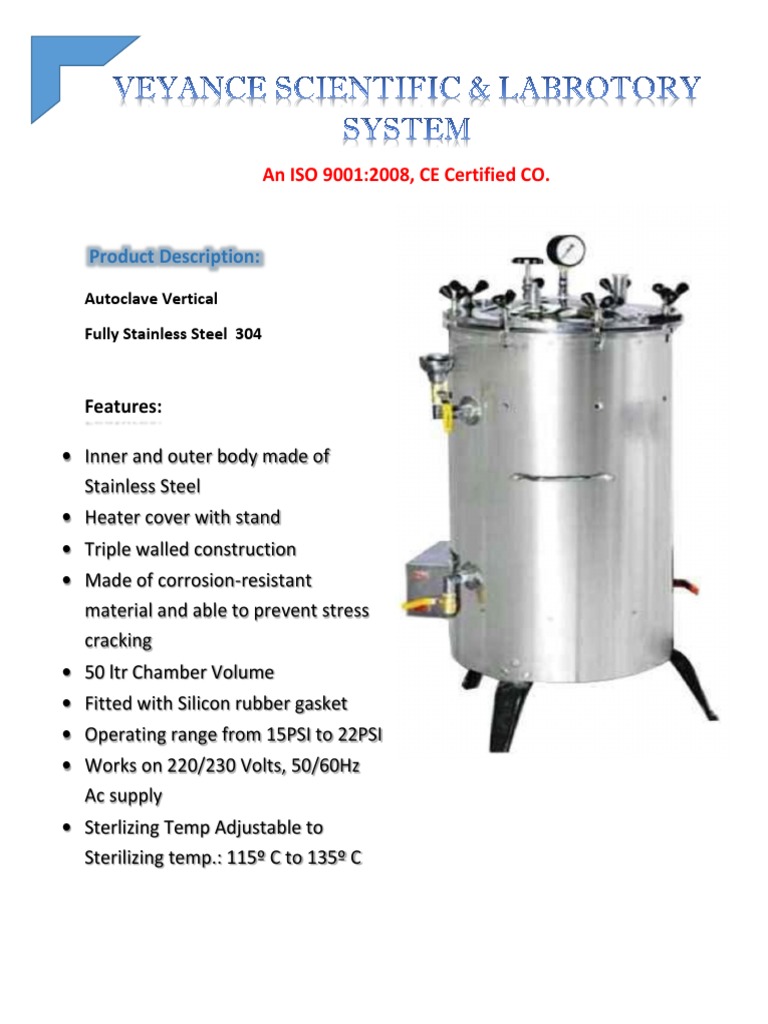 Autoclave for Lab Professionals | PDF