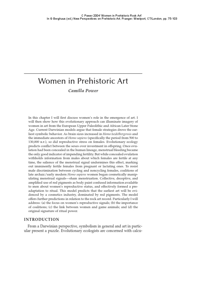 Women’s Role in Prehistoric Art Evolution | PDF | Nature
