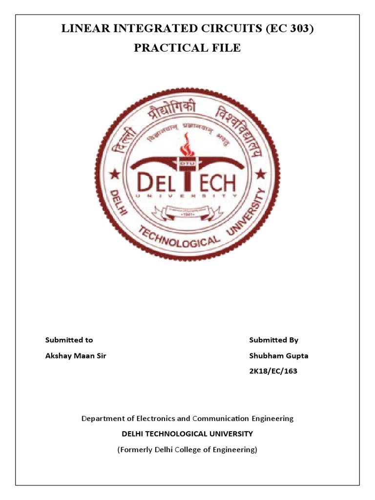Lic Lab File | PDF | Operational Amplifier | Amplifier