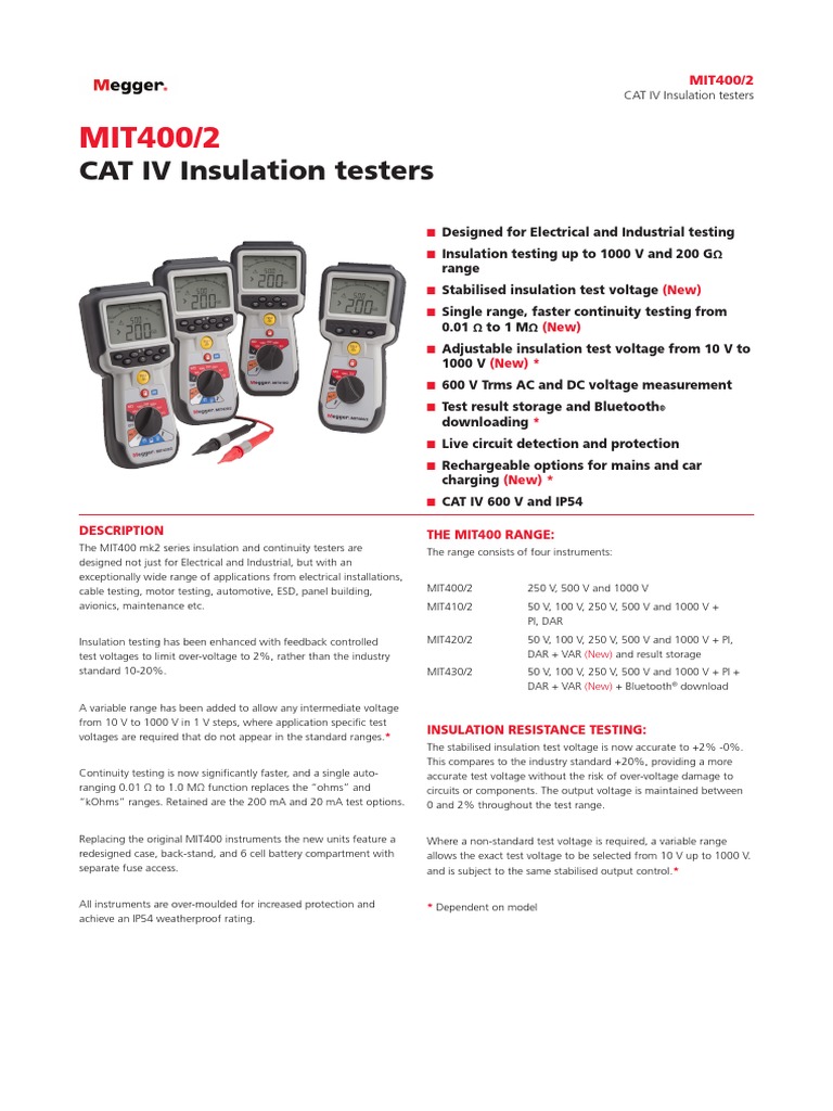 CAT IV Insulation Testers: (New) (New) (New) | PDF | Capacitor ...