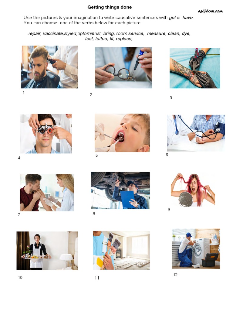 Gettting Things Done Causative Verbs Worksheet-With-Photo | PDF