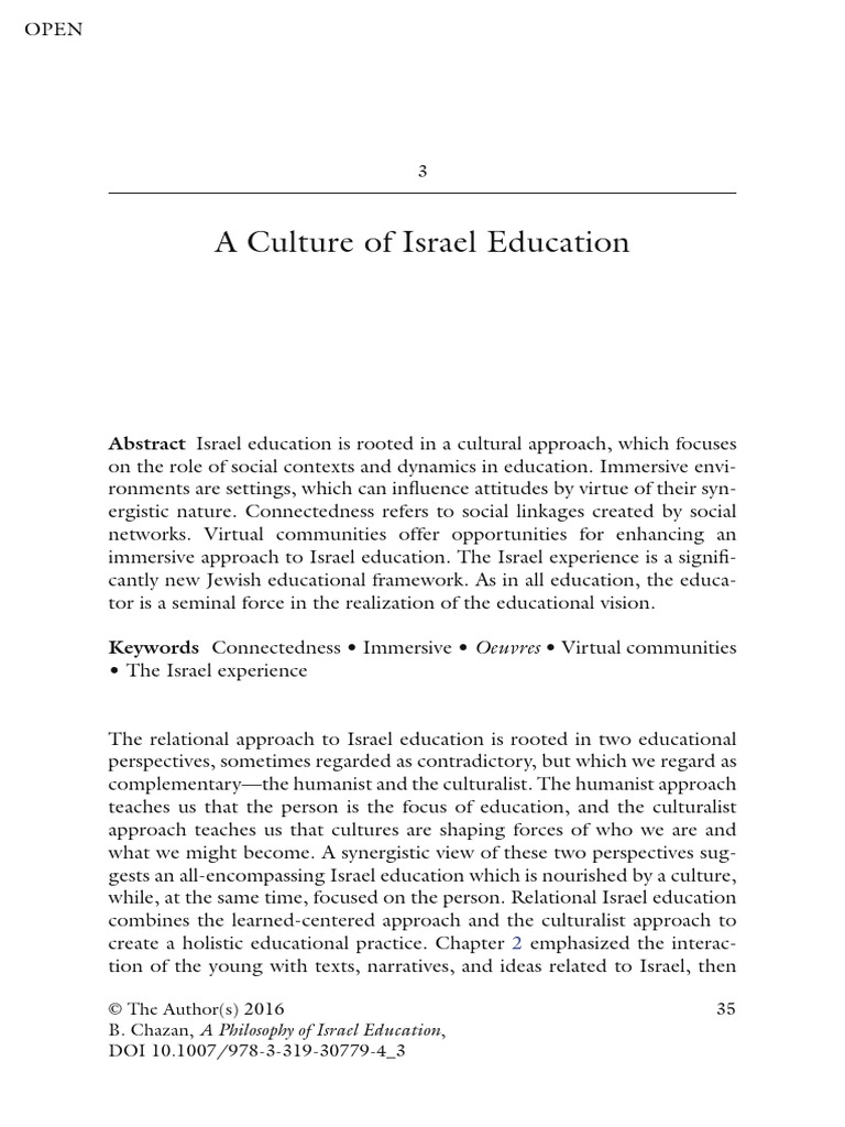 A e of Israel Education | PDF | Jews | Value (Ethics)