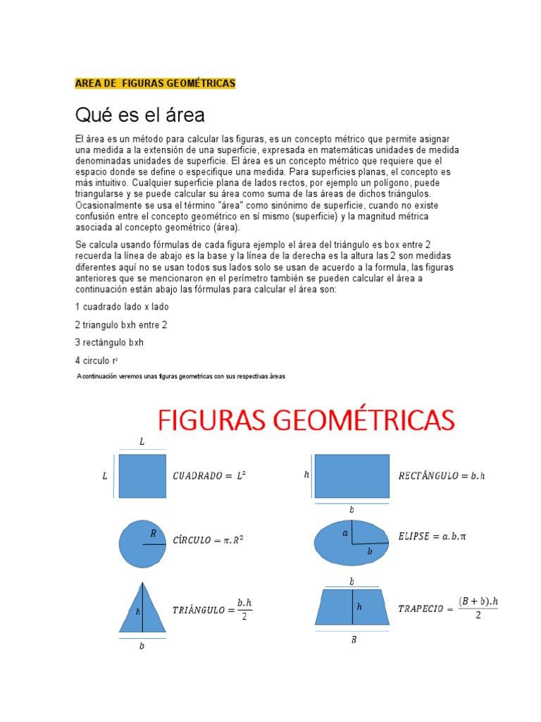 Área y Volumen de Figuras Geométricas | PDF | Zona | Triángulo