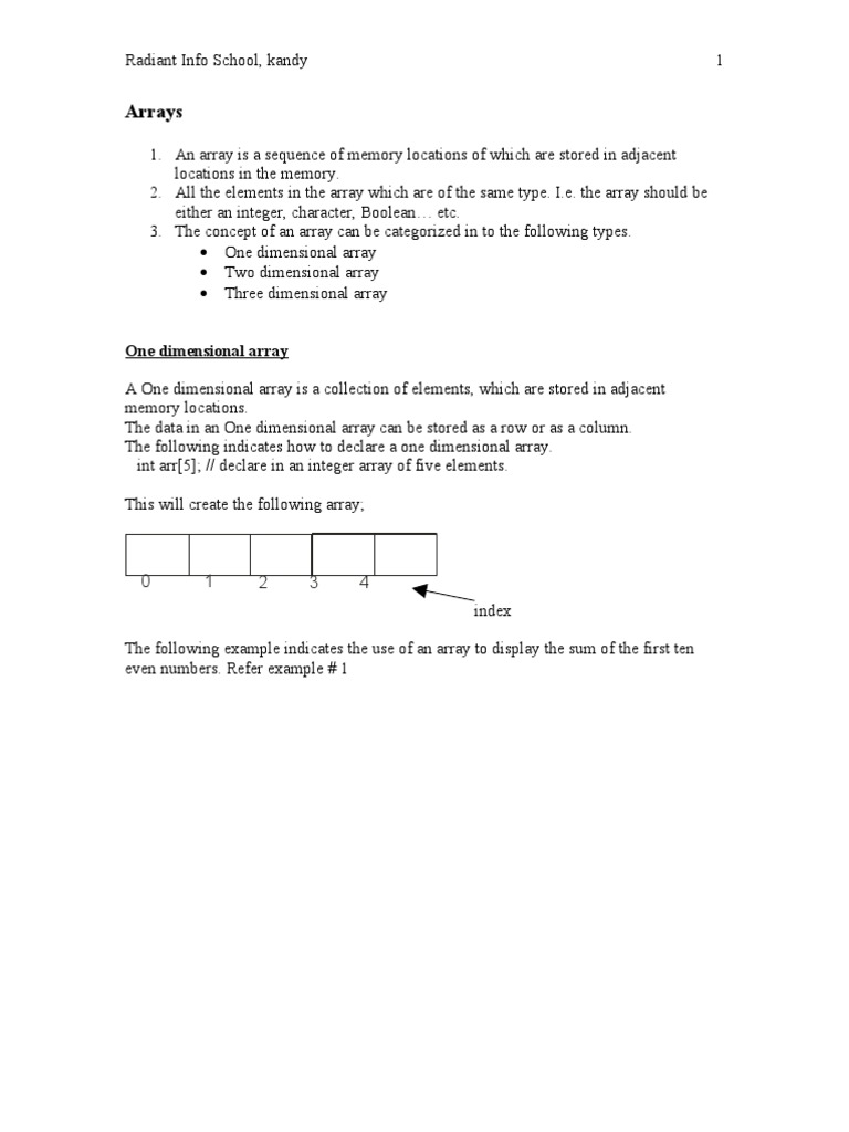 Arrays: One Dimensional Array | PDF | Queue (Abstract Data Type) | Array Data Structure