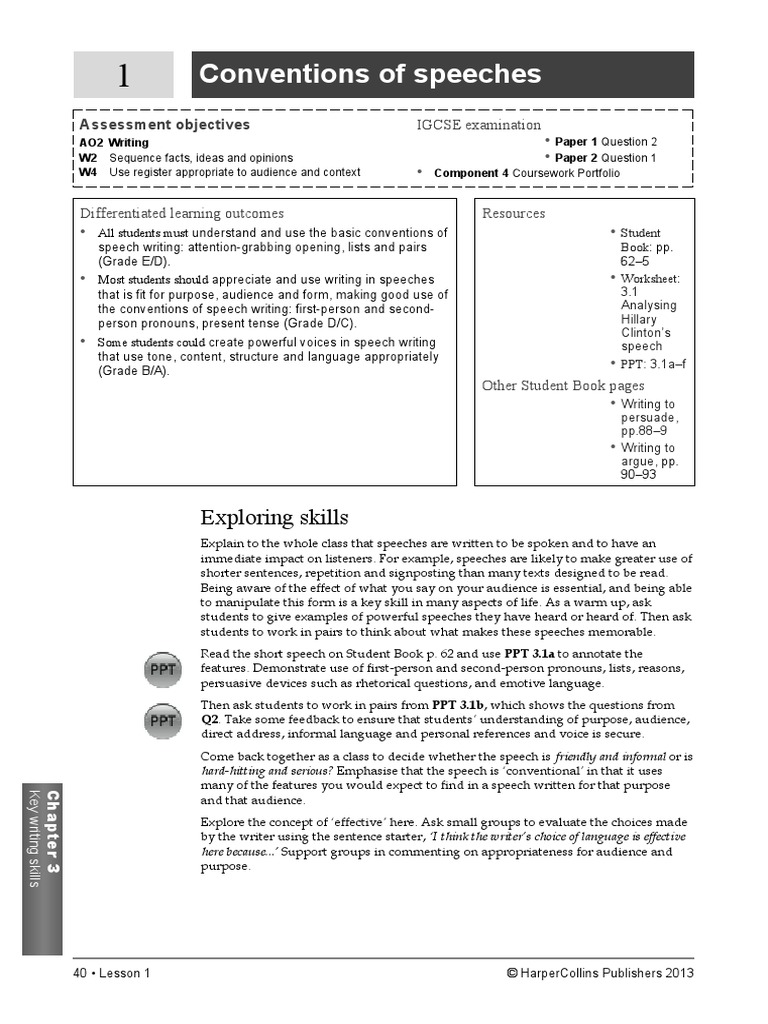 Conventions of Speeches: Exploring Skills | PDF | Speech | Epistemology