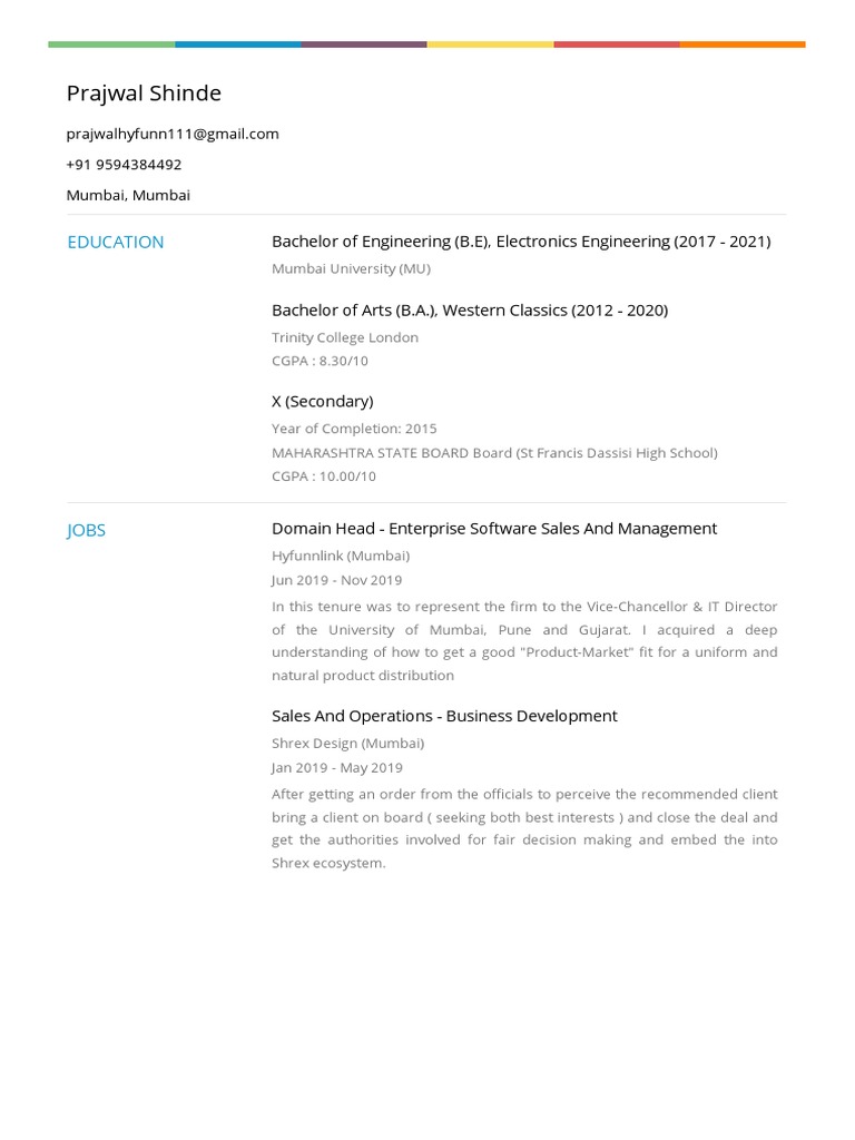 Prajwal Shinde: Education | PDF | Analytics | Information Science