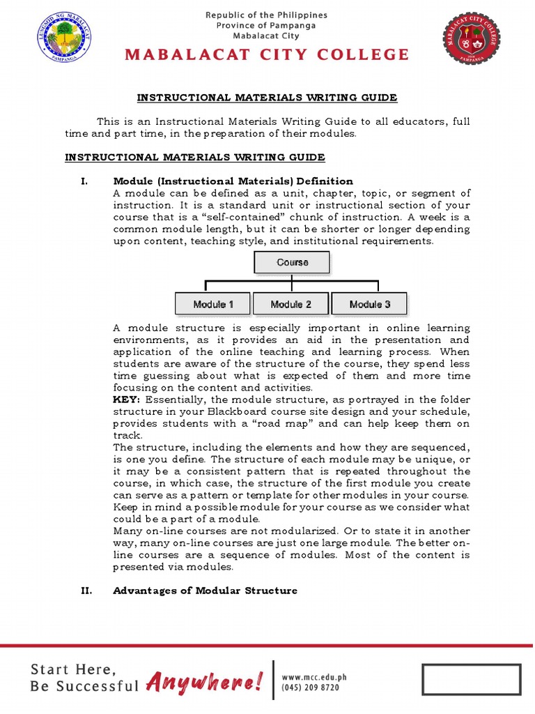 Instructional Materials Writing Guide PDF | PDF | Educational Assessment | Modular Programming