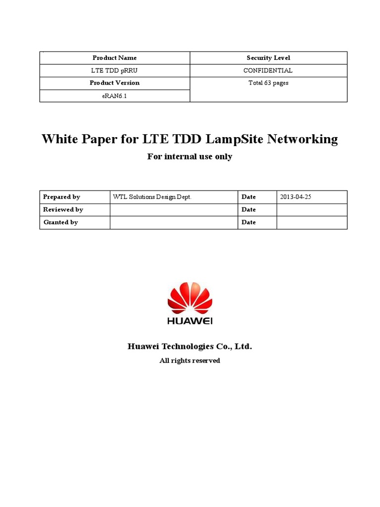 RNP - LTE TDD LampSite Networking White Paper - 20130920 - A - v1.5 | PDF | Lte ...
