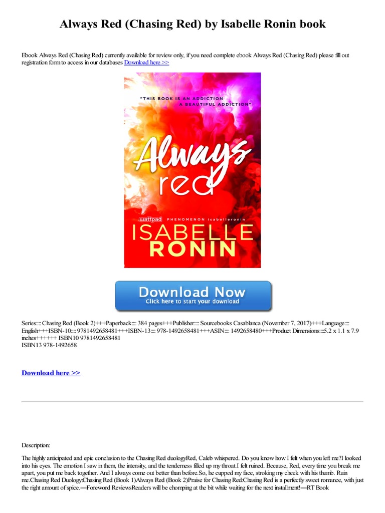 Always Red (Chasing Red) by Isabelle Ronin Book: Download Here | PDF