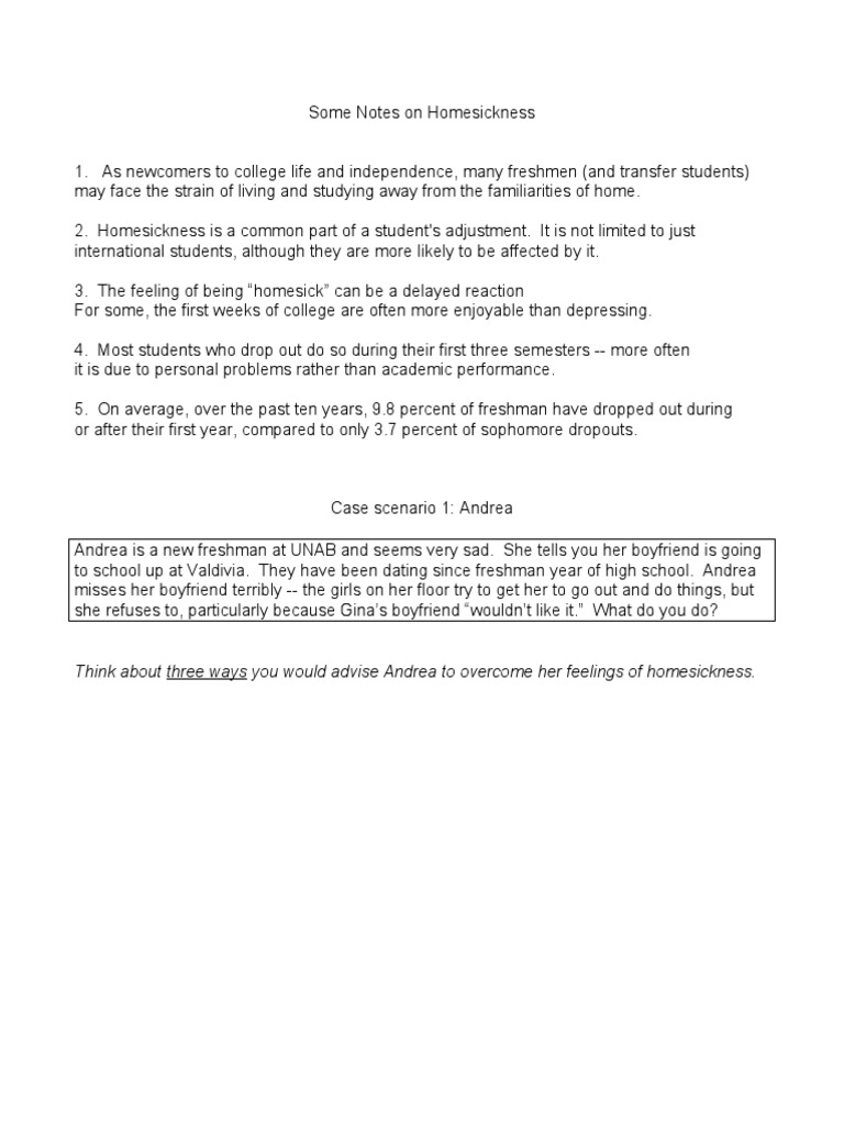 Overcoming Homesickness in College | PDF