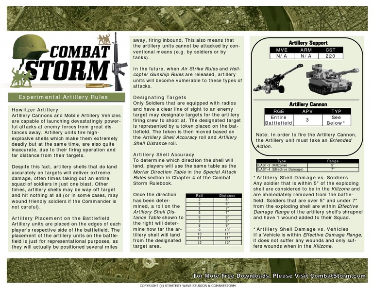 Artillery Combat Rules Overview | PDF | Artillery | Shell (Projectile)