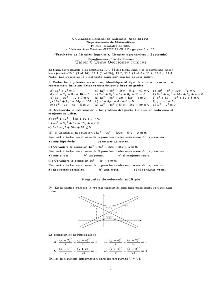 Taller 6 Precalculo | PDF | Unidad Astronómica | Geometría analítica