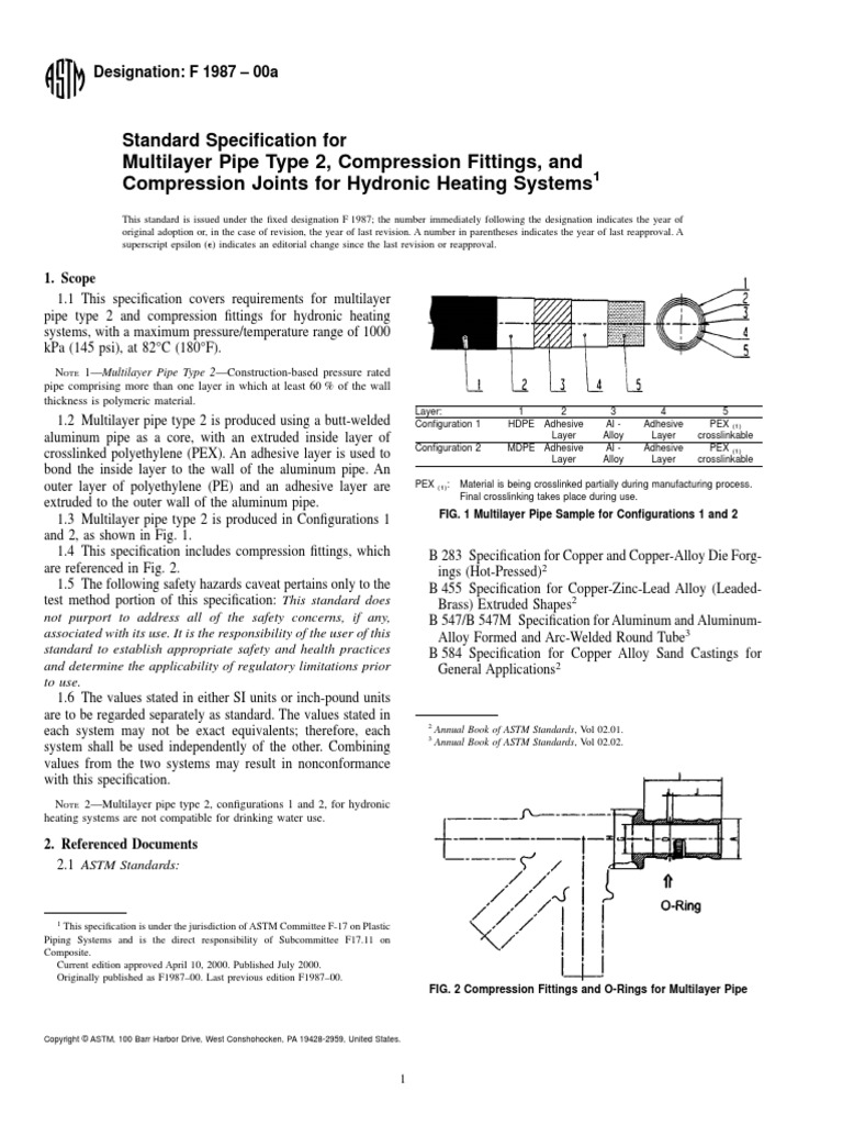Multilayer Pipe Type 2, Compression Fittings, and Compression Joints ...