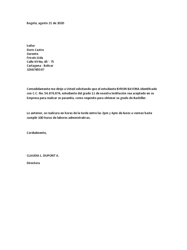 Modelo de Carta Word | PDF