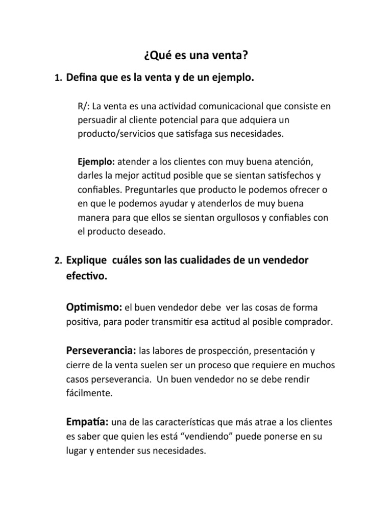 Qué Es Una Venta | PDF | Cliente | Ventas