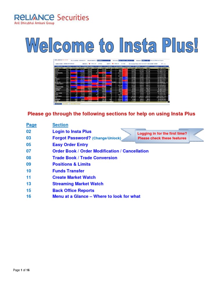 Please Go Through The Following Sections For Help On Using Insta Plus ...