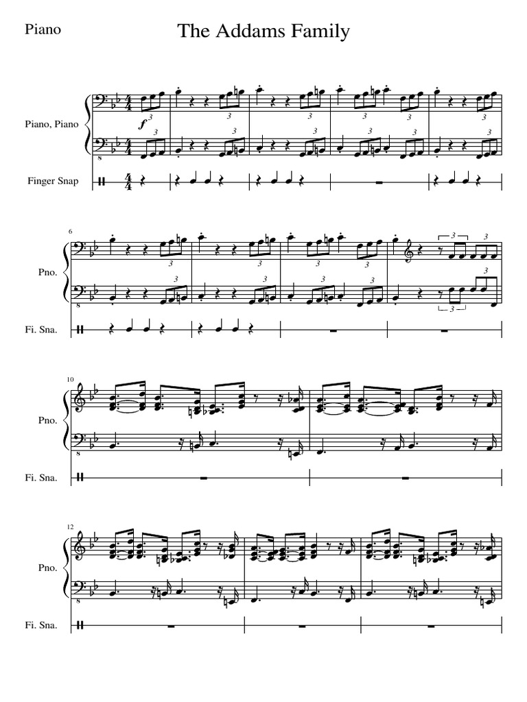 Addams Family Piano Sheet Music | PDF
