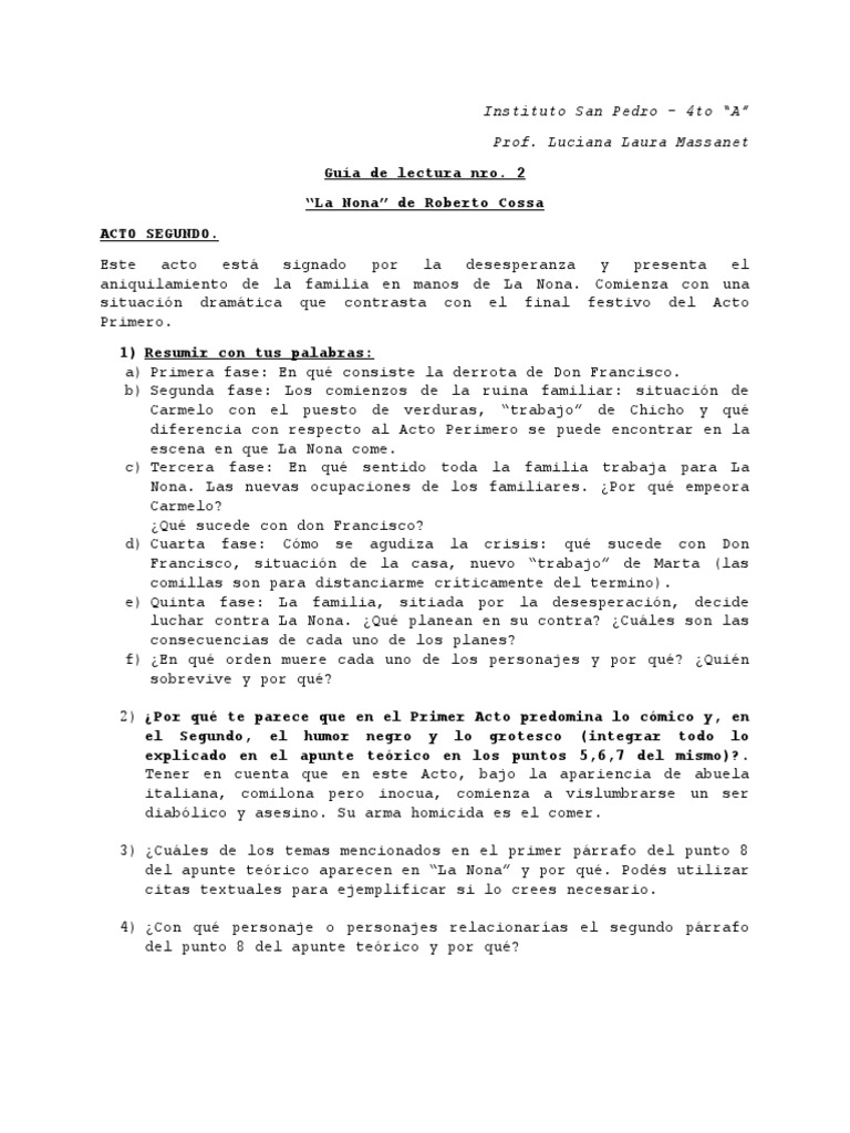 Guía 2 La Nona | PDF