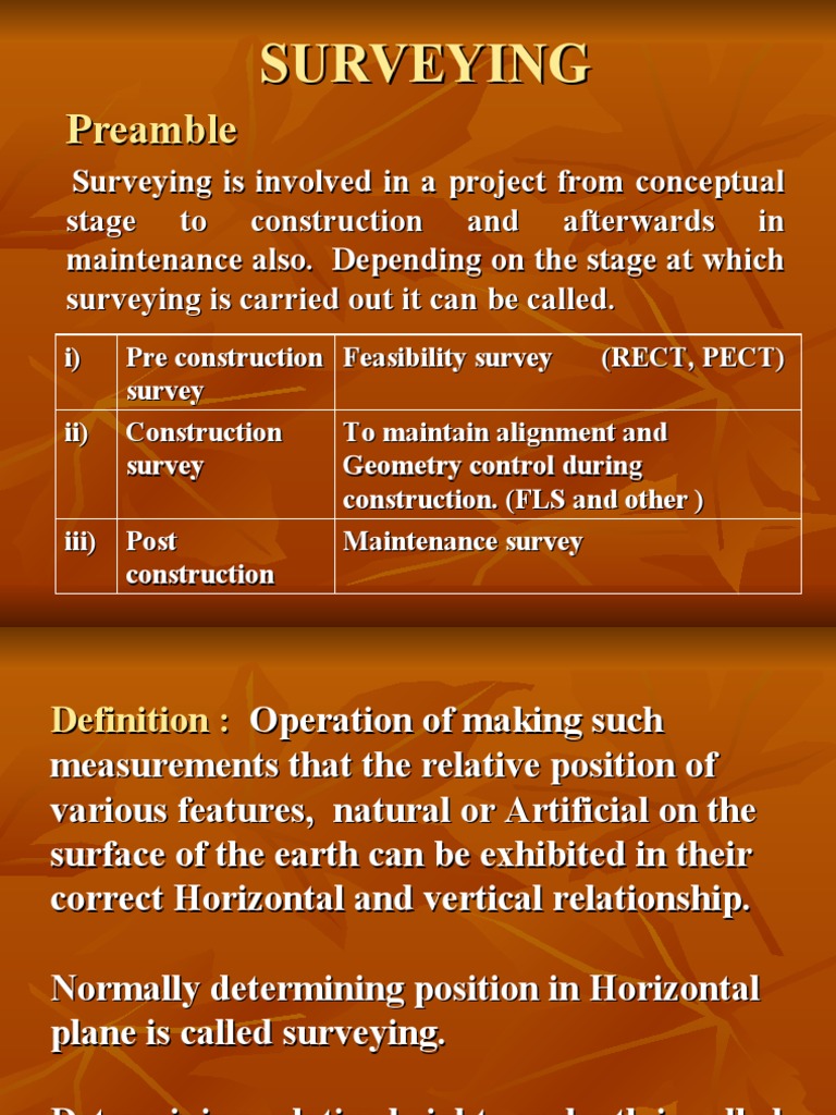 Basics of Surveying | PDF | Surveying | Geodesy