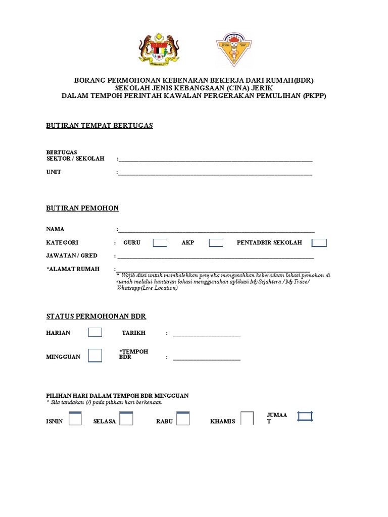 Borang Kebenaran BDR PKPP | PDF