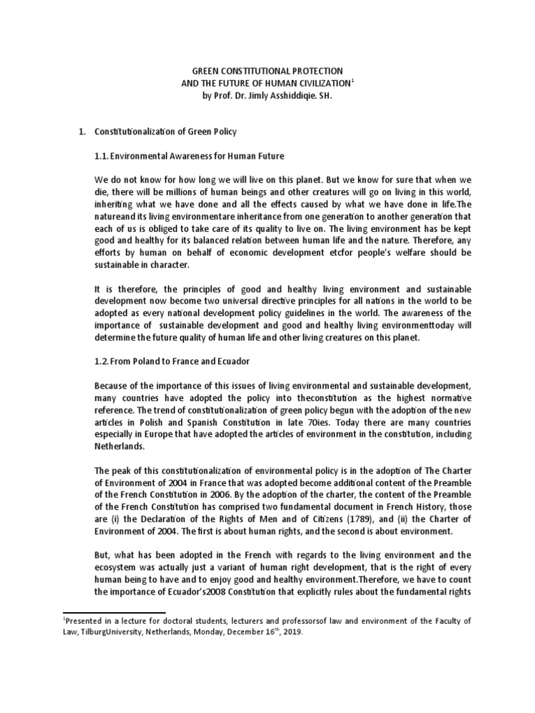 Green Constitutional Protection and The | PDF | Environmental Law ...