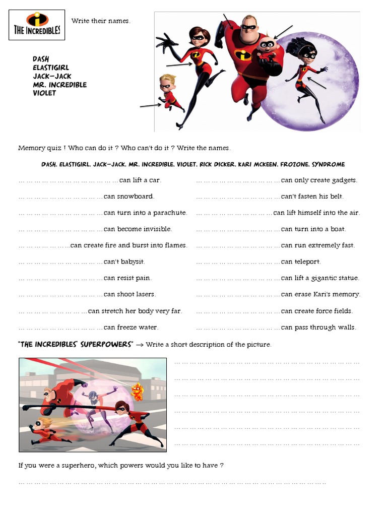 Superheroes The Incredibles | PDF