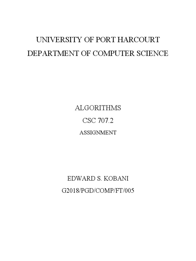 Uniport Cover Page | PDF