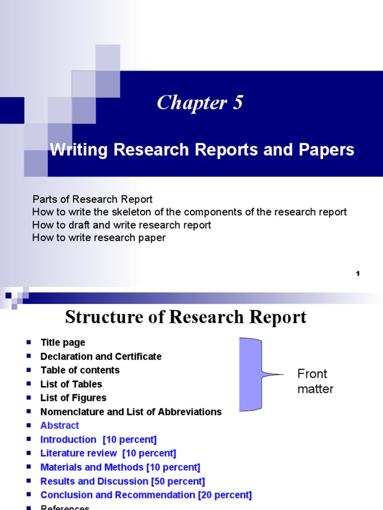 Writing Research Reports and Papers | PDF | Abstract (Summary) | Statistics
