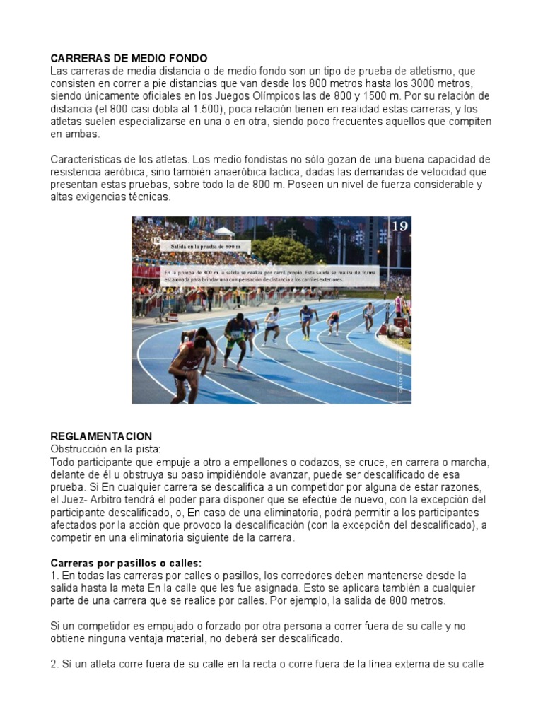 Carreras de Medio Fondo | PDF | Corriendo | Atletismo