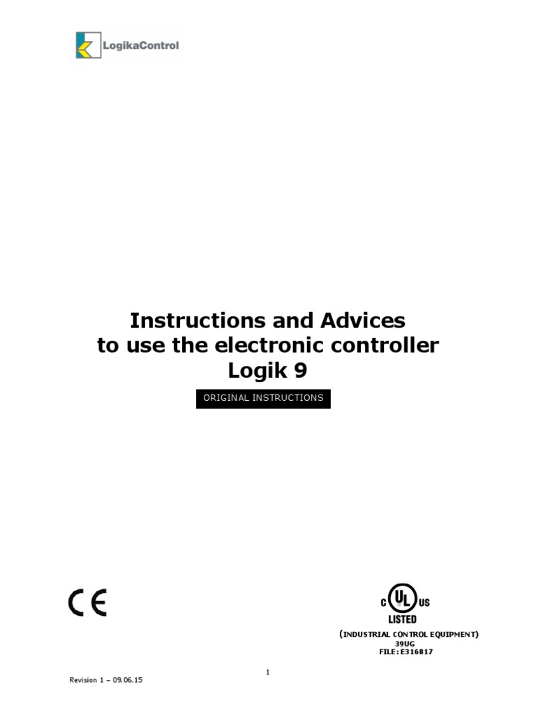 Instructions and Advices To Use The Electronic Controller Logik 9 | PDF ...