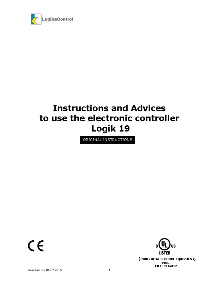 Instructions and Advices To Use The Electronic Controller Logik 19 | PDF | Parameter (Computer ...