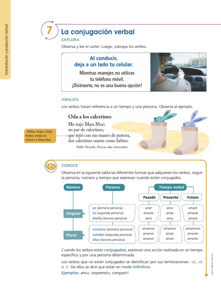 La Conjugación Verbal: Al Conducir, Deja A Un Lado Tu Celular. Al ...