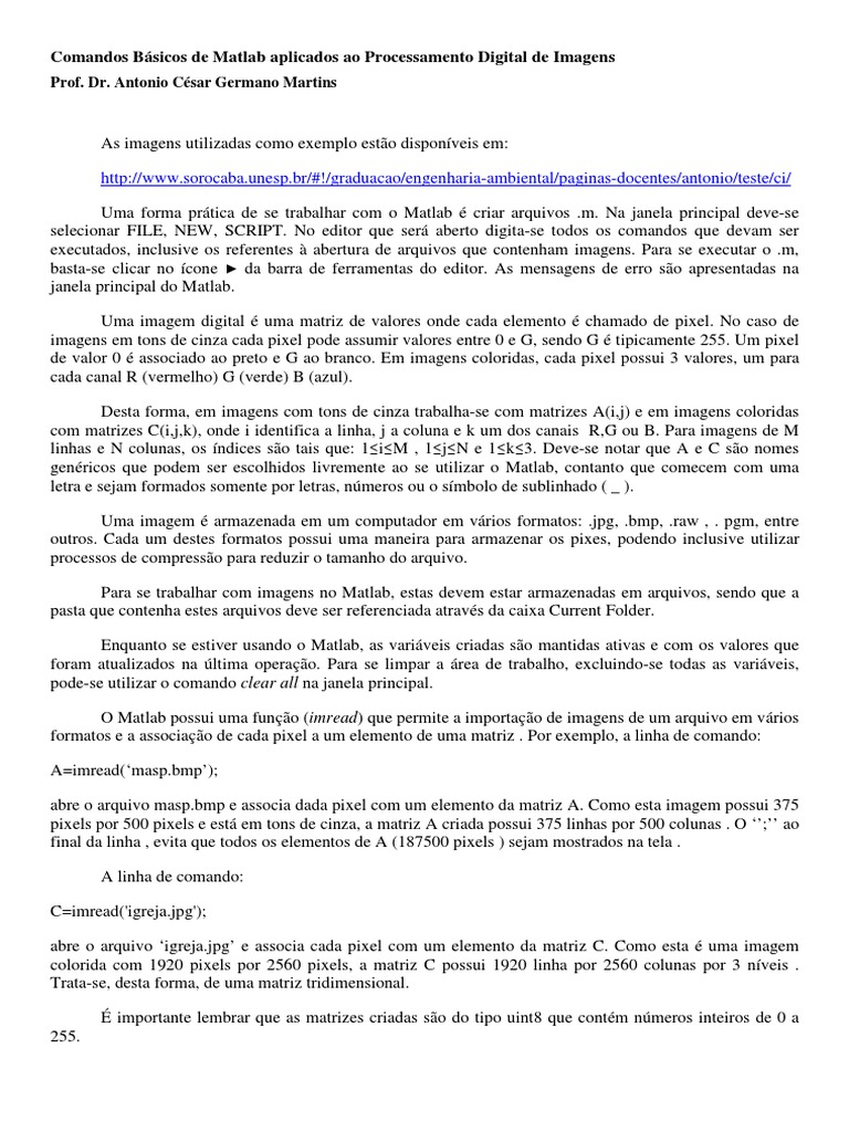 Comandos Basicos de Matlab Aplicados Ao Processamento Digital de ...
