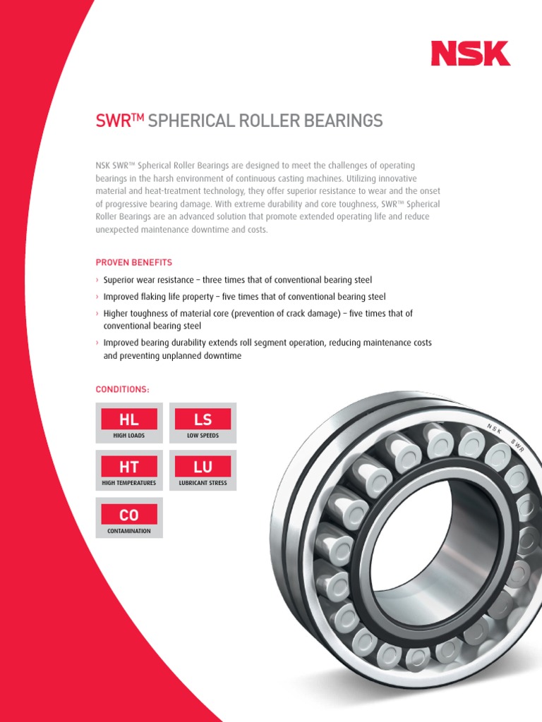 SWR SRB Product Sheet | PDF | Bearing (Mechanical) | Wear