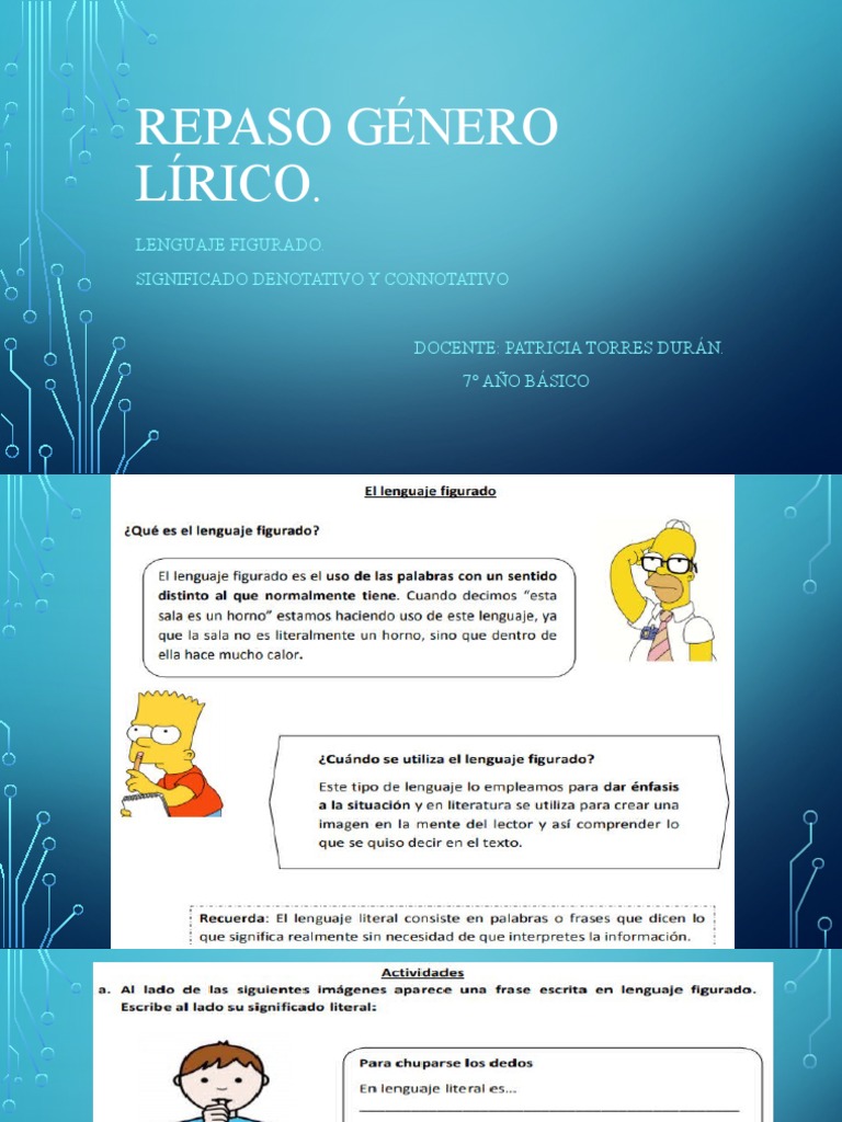 Género Lírico y Lenguaje Figurativo | PDF