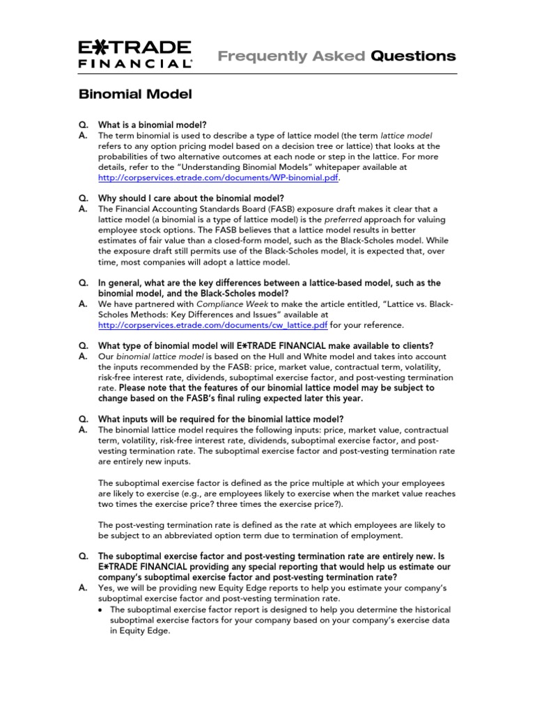 Binomial Model Faq2 | PDF | Black–Scholes Model | Option (Finance)