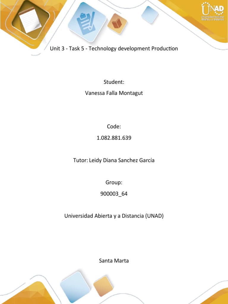Unit 3 - Task 5 - Technology Development Production | PDF