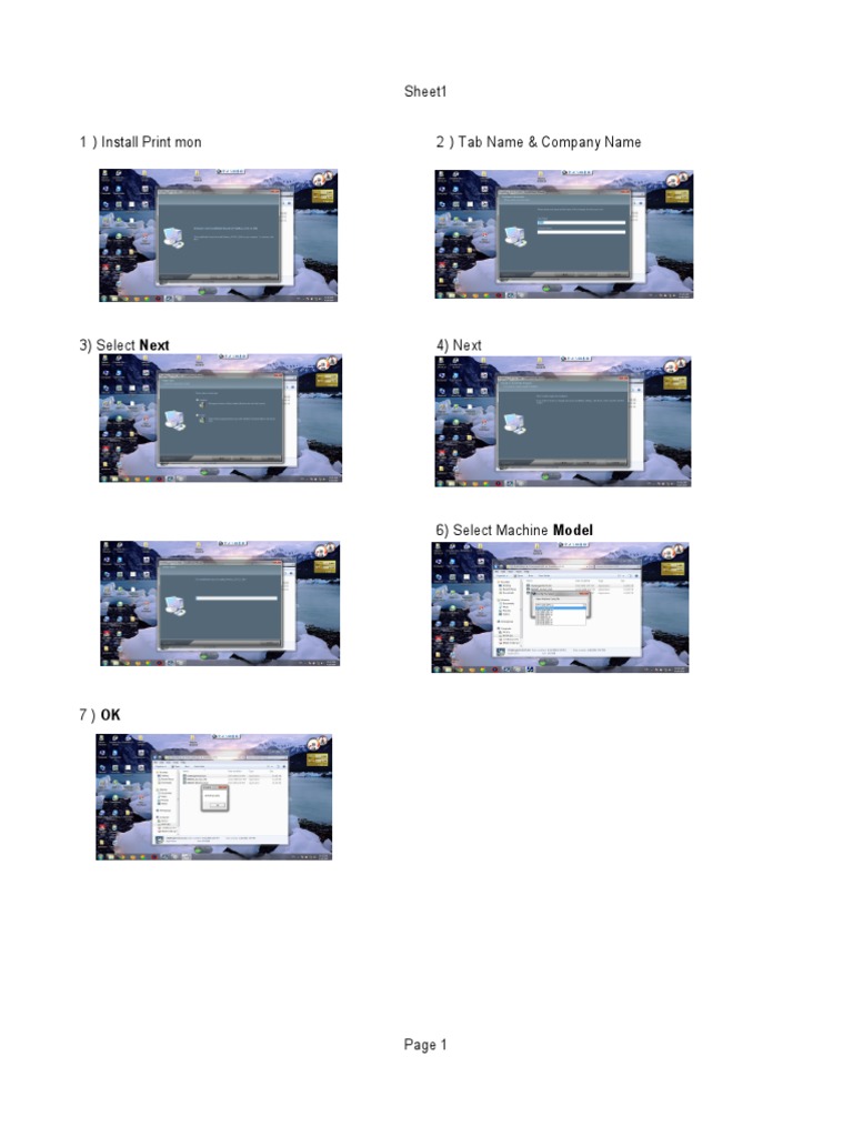 Sheet1 Install Print Mon 2 Tab Name & Company Name | PDF