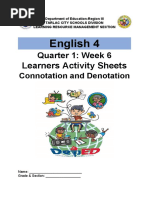 WEEK 1 ENGLISH 5 Denotation and Connotation | PDF | Connotation | Word