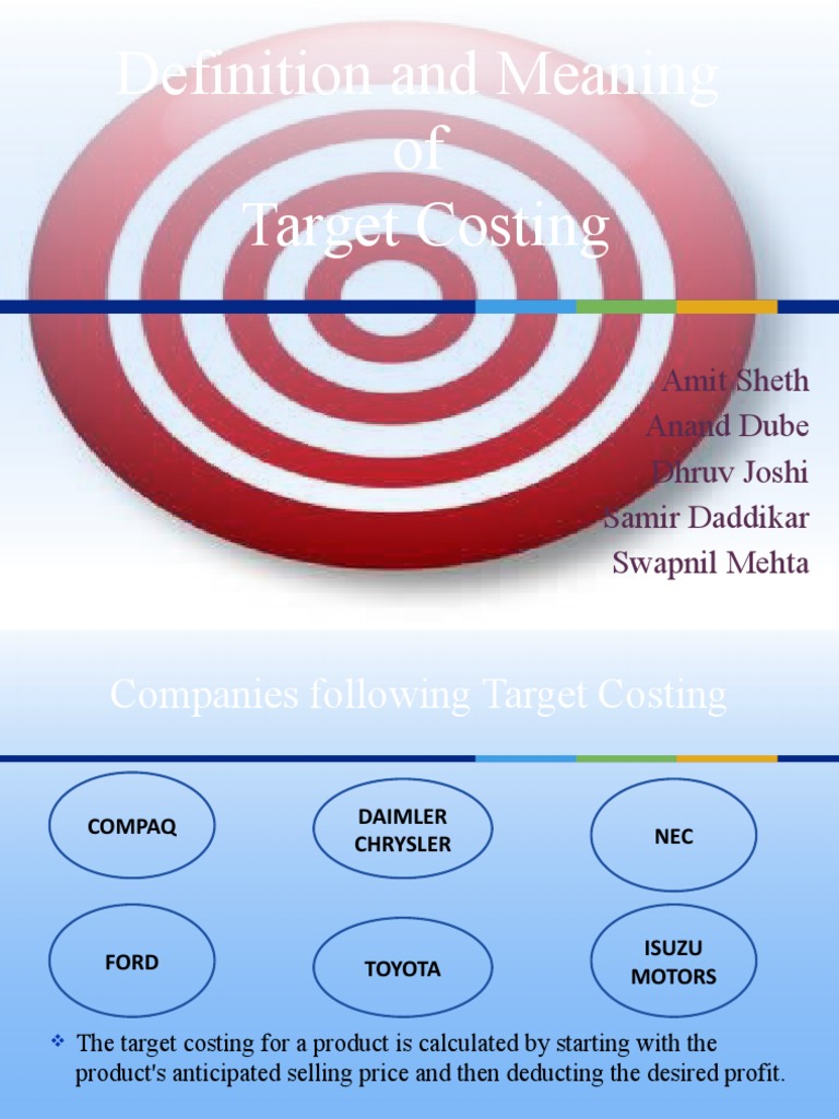 Understanding Target Costing Concepts | PDF | Profit (Economics ...