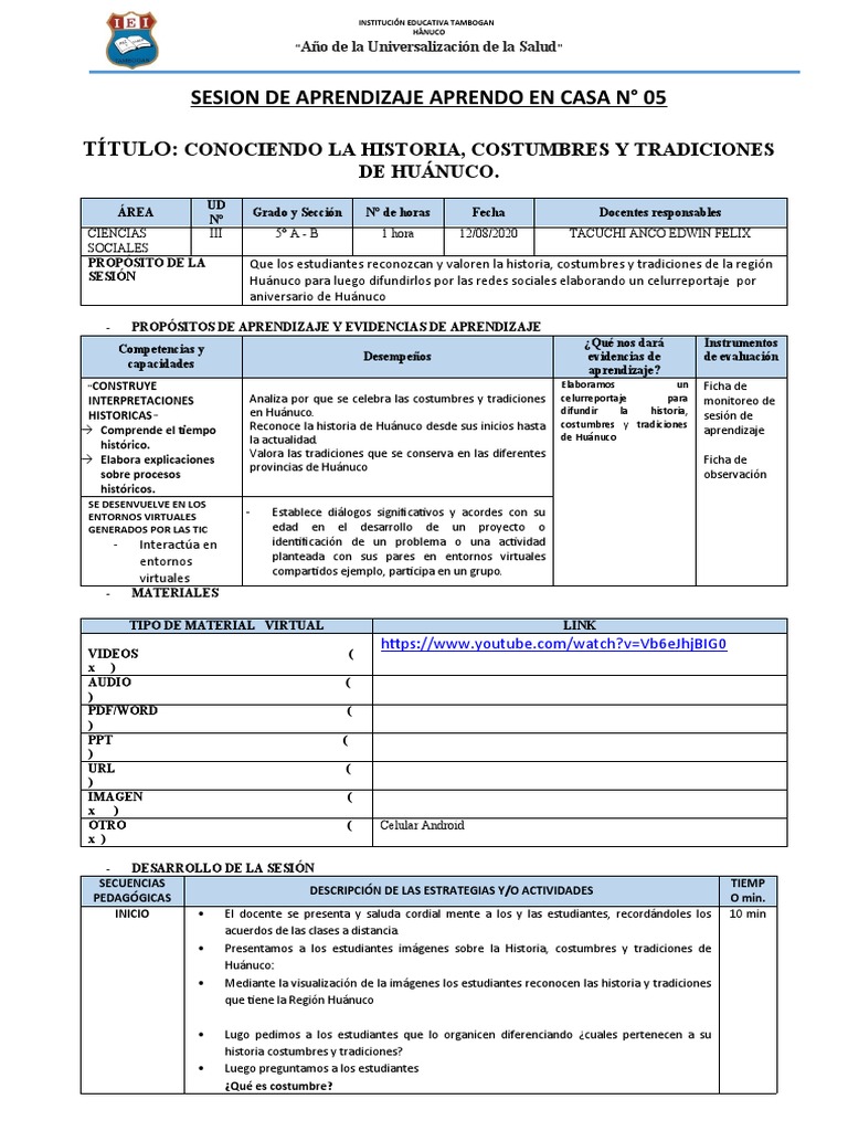 Sesion de Aprendizaje Aprendo en Casa N | PDF | Revolución industrial | Industrias