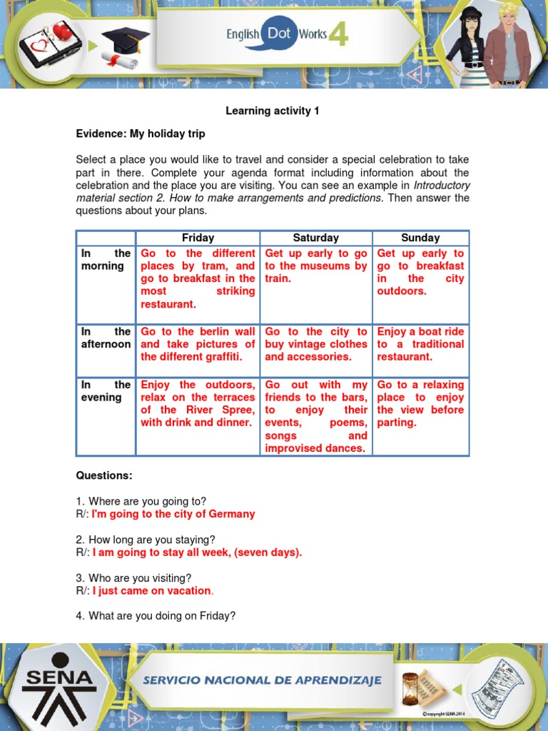 Learning Activity 1 Evidence: My Holiday Trip | PDF | Art